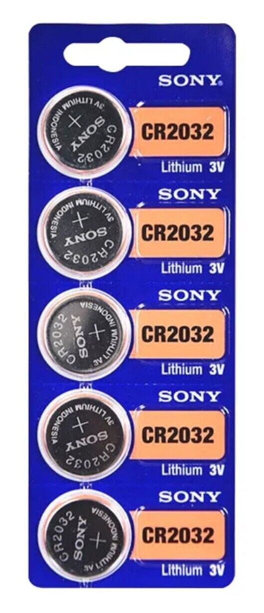 5 Sony CR2032 Lithium Coin Cell 2032 3V Battery Car Key Fobs Toys ...