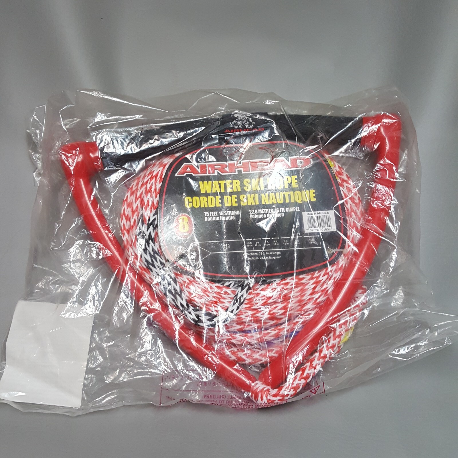 AIRHEAD Water Ski Rope 8 Section 75 Feet Total Length 16 Strand Model ...