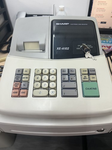 Sharp XEA102 Electronic Cash Register - Grey. With Keys 74000049093 | eBay