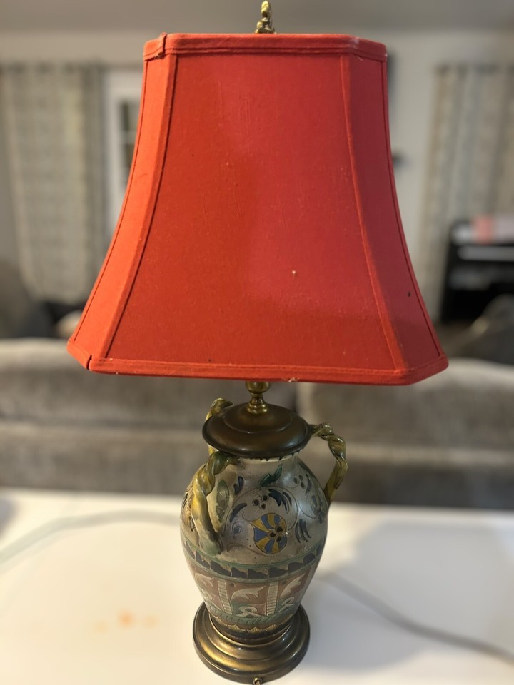 Antique Chinoiserie Champleve Lamp With Shade | eBay