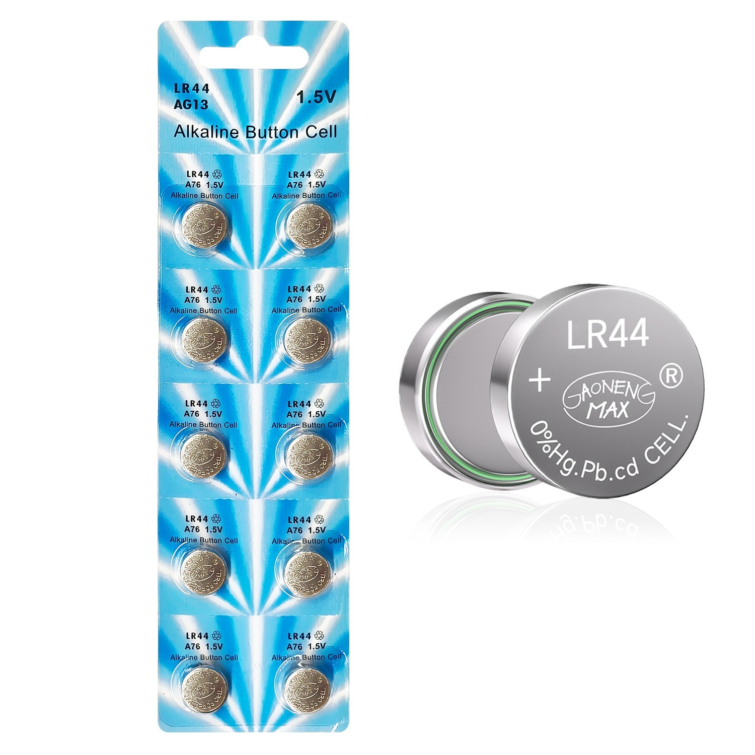 10Pcs AG13 LR44 A76 357 357A LR1154 SR1154 SR44 1.5V Button Battery ...