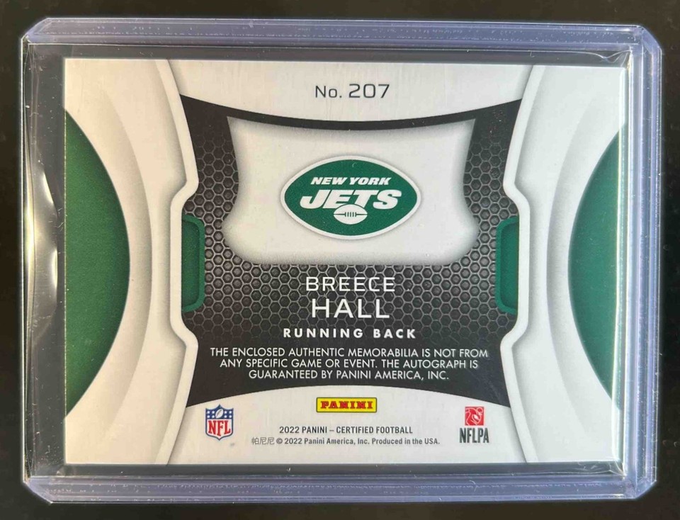 2022 Certified Breece Hall Patch Mirror Orange Auto RC Fabric #137/149 ...