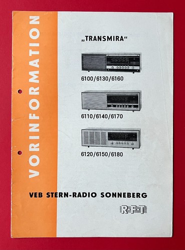 DDR RFT Vorinformation VEB Stern Radio Sonneberg 1968 TRANSMIRA ...
