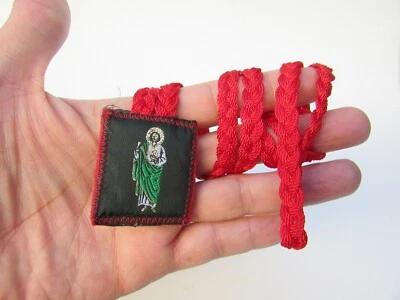 St Jude Thaddeus Scapular Rope Scapular Red | Grelly USA