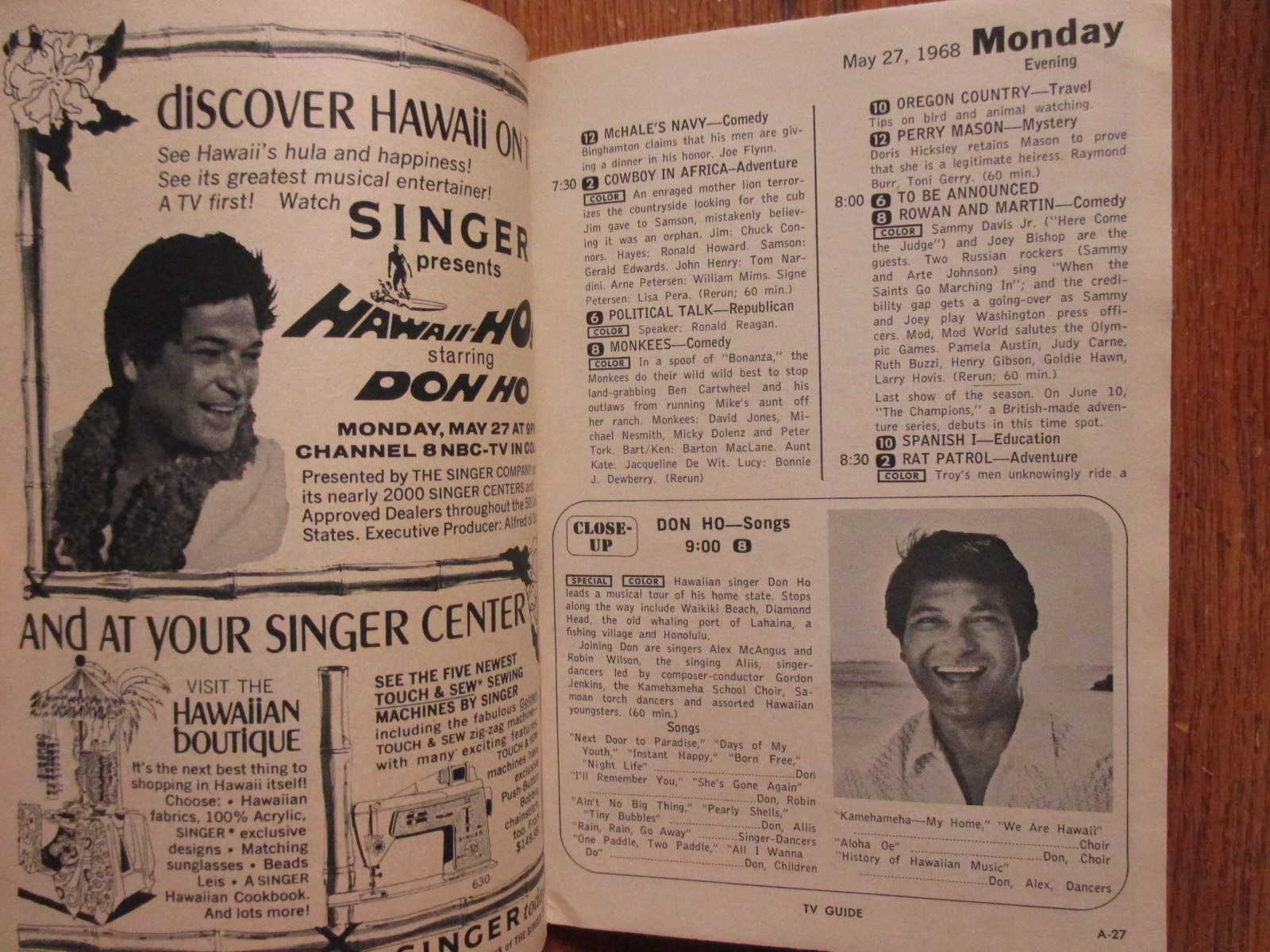 '68 TV Guide(LEIGH TAYLOR-YOUNG/DACK RAMBO/RAQUEL WELCH/DIANA HYLAND ...