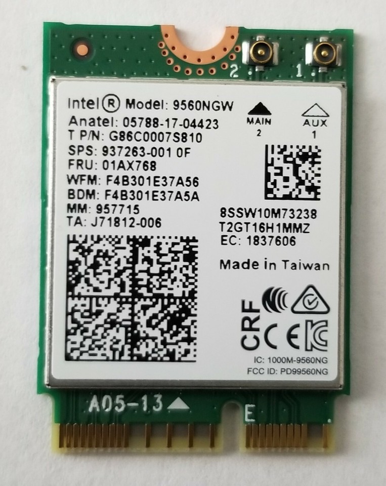 Intel AX200 AX201 AX211 AX210 Killer 6E 9560 BE200 Wi-Fi 7 (not sold in ...