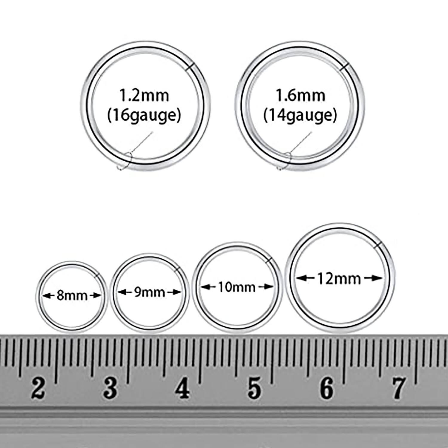 2PCS Hinged Ring Sleepers Surgical Steel Hoop Clicker Earrings Body ...