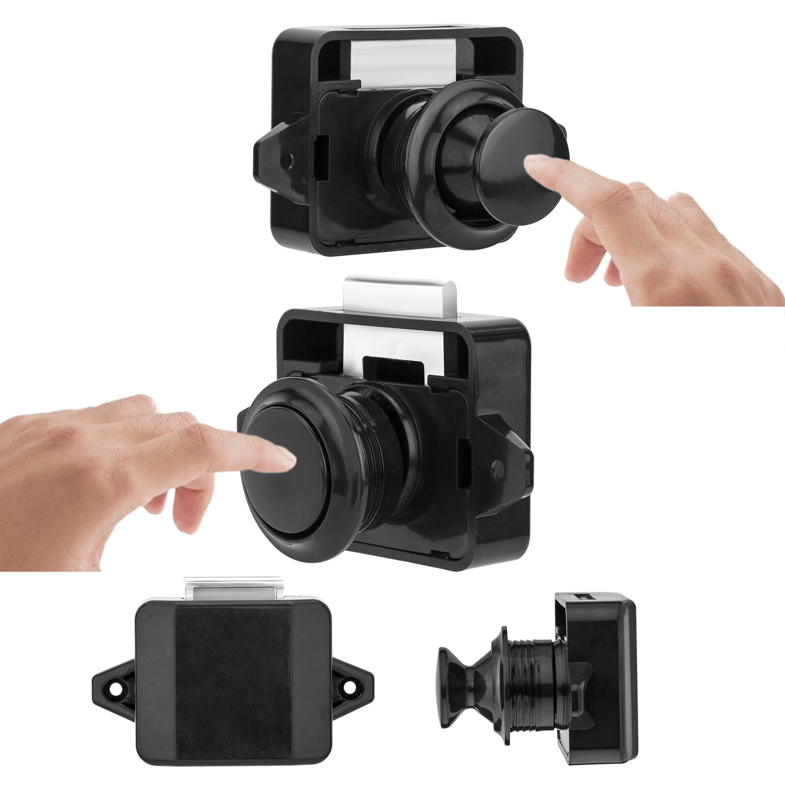 10X Push Button Drawer Cupboard Latch Catch Lock RV Caravan Cabinet ...