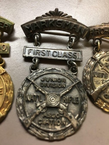 Lot 3 NRA Junior Division Shooting medals Sharpshooter, marksman awards ...