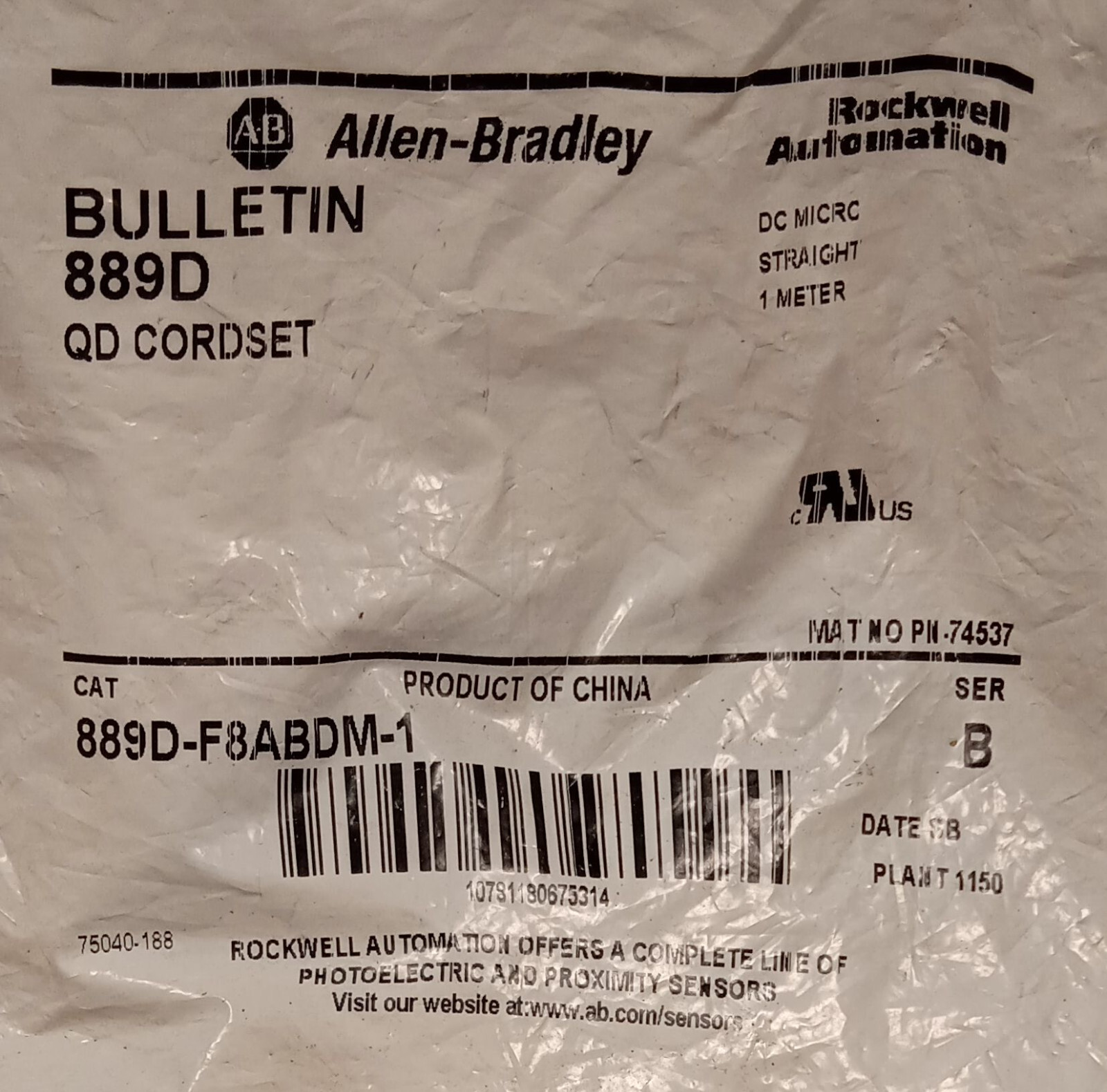 1 NEW ALLEN-BRADLEY 889D-F8ABDM-1 QD CORDSET NIP ***MAKE OFFER*** | eBay