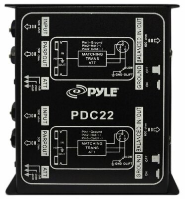 Pyle PDC22 Dual 1/4'' Instrument To Balanced & Unbalanced 1/4''/XLR ...