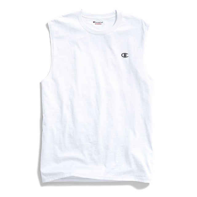 Champion Men's Jersey Muscle Tank Size L White S0121 for sale online | eBay