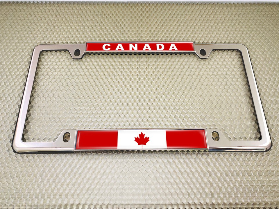 Car 4-hole Metal License Plate Frame - Canadian Flag | eBay