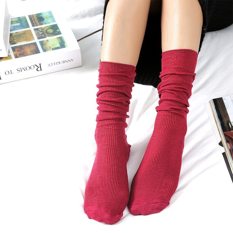 Socks Women's Thin Socks Bunching Socks Retro Mori Boots Autumn Winter ...