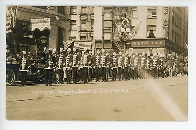 Extremely Detailed Seatlle RPPC Shriners Parade Antique Photo Flag ...
