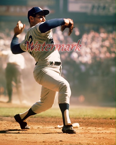 MLB Los Angeles Dodgers Pitcher Sandy Koufax on the Mound Color 8 X 10 ...