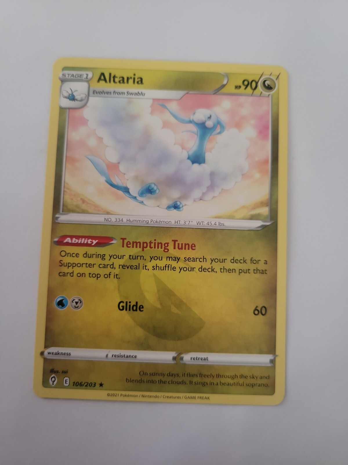 Pokémon TCG Altaria Evolving Skies 106/203 Regular Rare Dragon Fresh | eBay