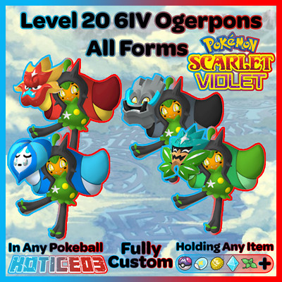All Ogerpon Forms Level 20 6IV Pokemon Scarlet & Violet 🚀Fast Trade🚀 | eBay