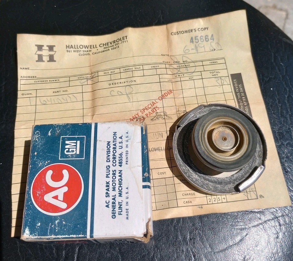 VTG AC RC-27 RADIATOR CAP 1960S-70S GM W/Orig Receipt | eBay