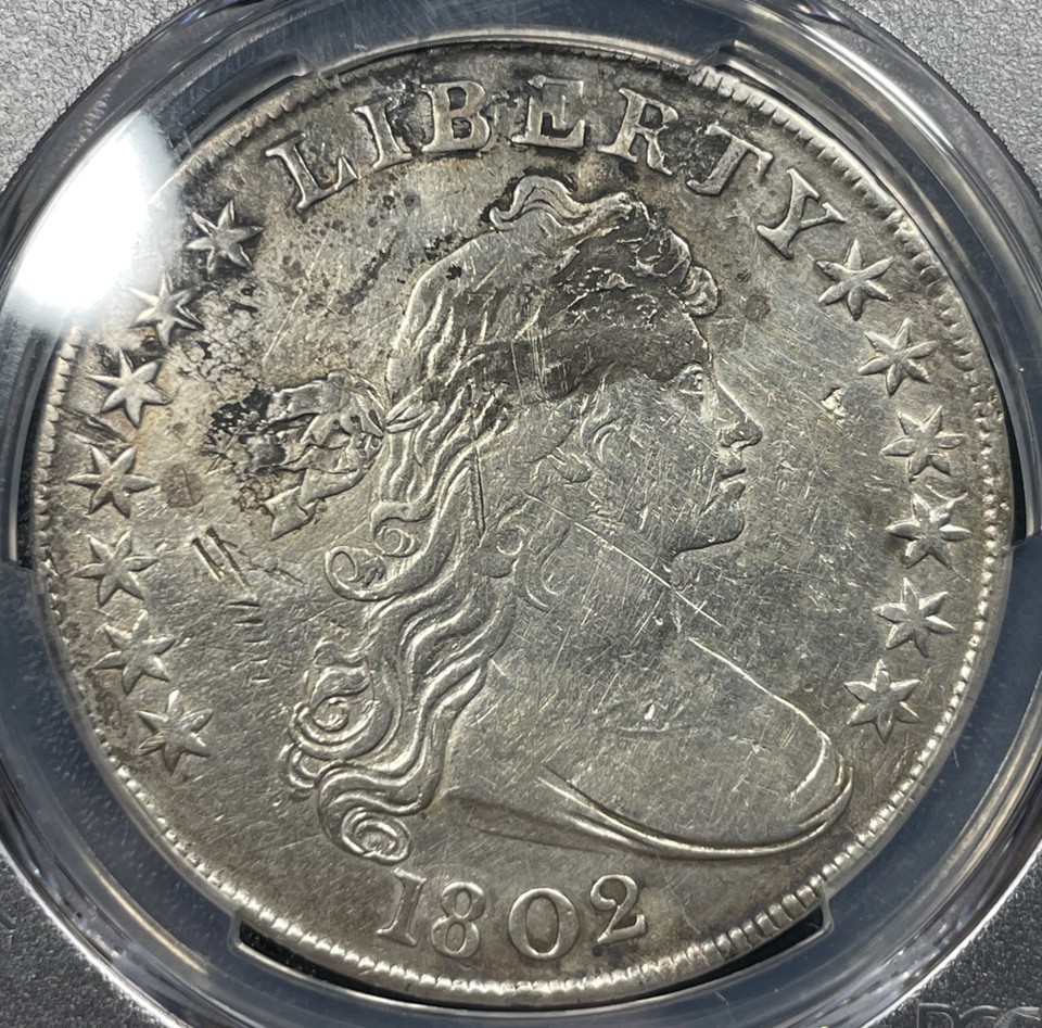 1802 Draped Bust Silver Dollar $1 PCGS VF Details Plugged Rare Coin | eBay