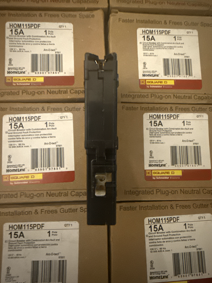 10PCS SQUARE D HOMELINE HOM115PDF HOM115PDFC PLUG ON NEUTRAL 15A AFCI ...