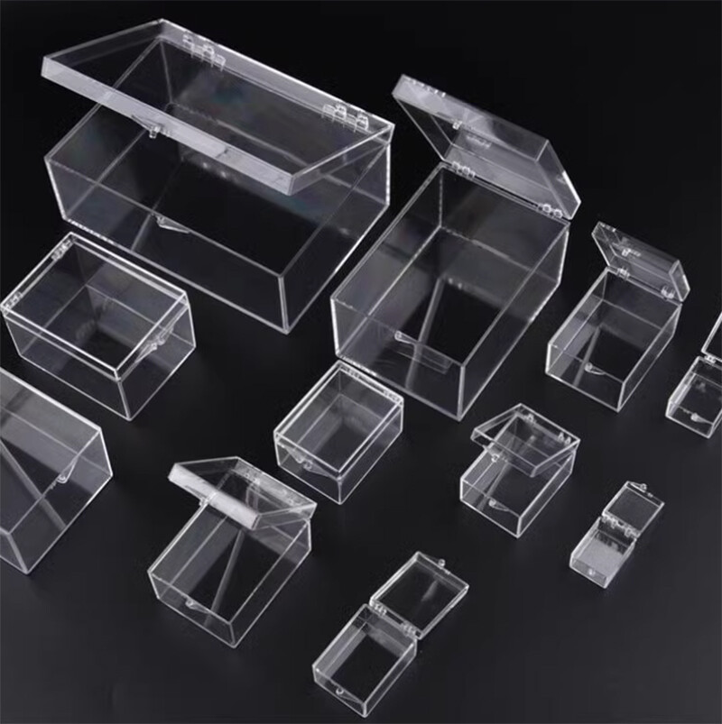 Square Cube Clear PC Small Boxes Storage Compartment Mini Box Plastic ...