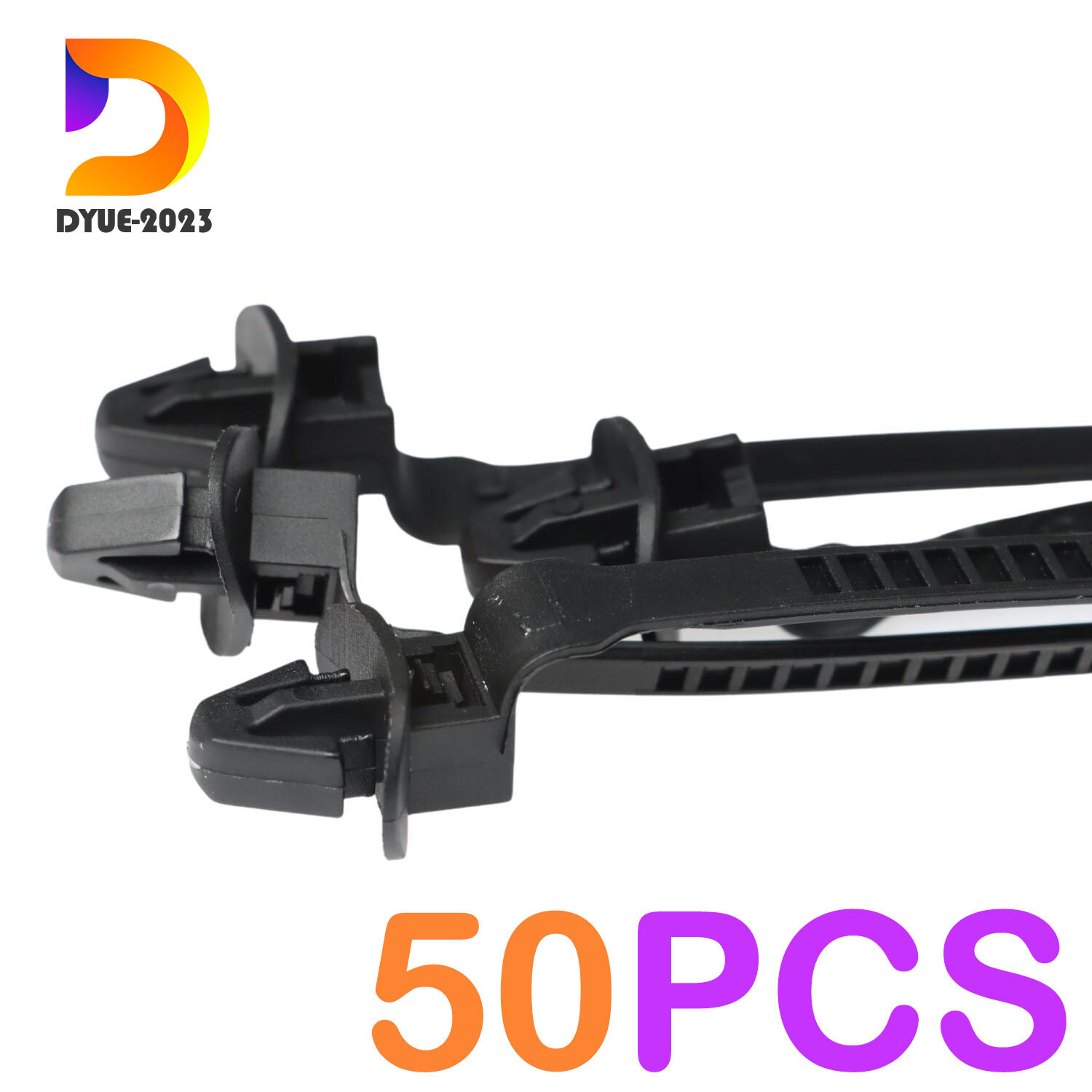 50Pcs Automotive Cable Strap Push Mount Wire Tie Retainer Clip Clamp ...