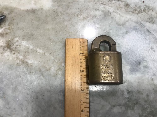 Reg'd US Mail Antique Padlock NO Key Postal Lock Brass Vintage | eBay