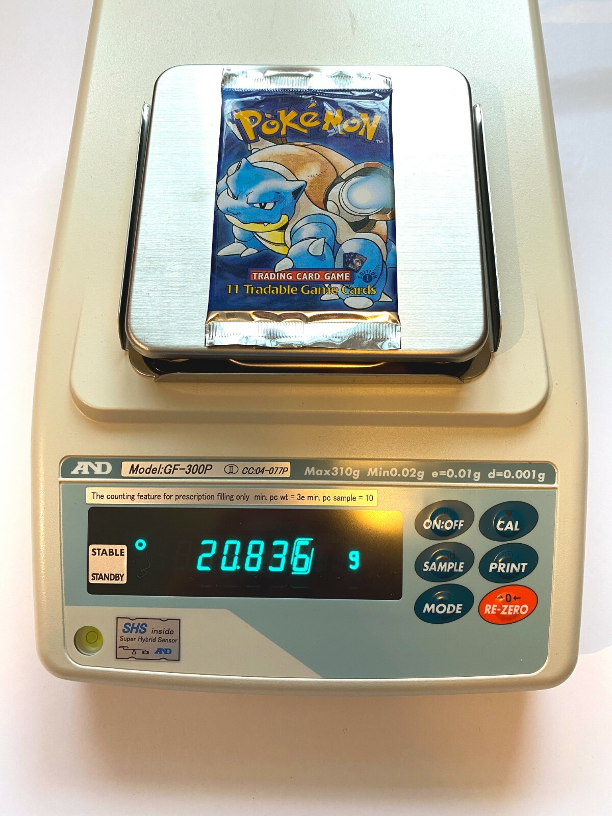 Pokemon HEAVY? Base set 1st Edition 20.836g - Booster Pack (Factory ...