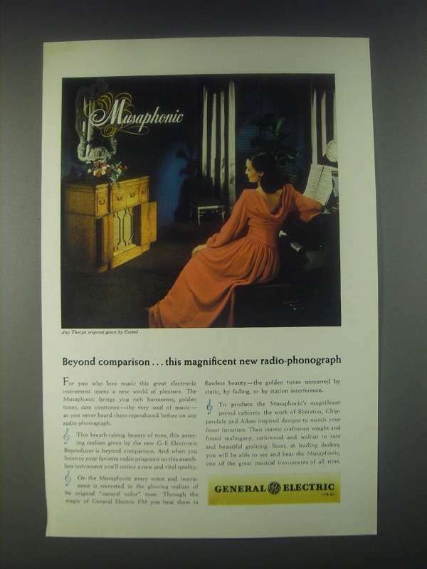 1946 General Electric Musaphonic Radio-Phonograph Ad - Beyond ...