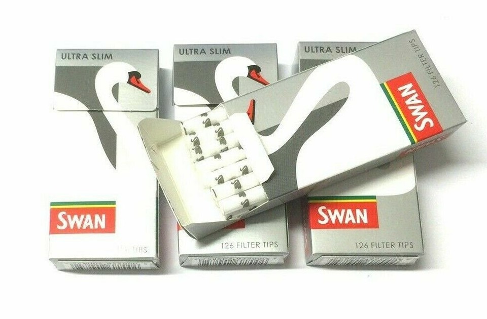 SWAN ULTRA SLIM FILTER TIPS 126 Per Box - Pack of 10 / 20 / 40 Smoking ...