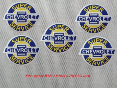 5pcs CHEVROLET SUPER SERVICE Racing Car Biker Patch Embroidered Iron or ...