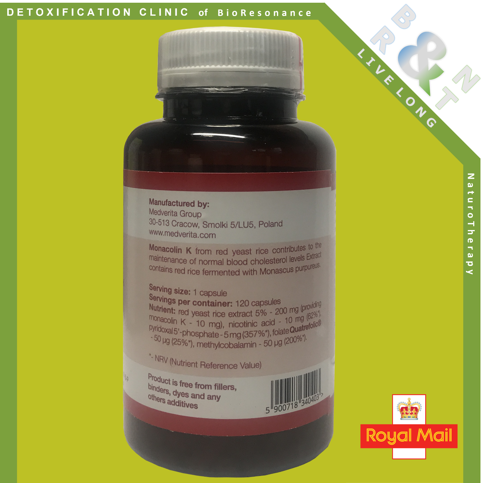 RED YEAST RICE _ Extract 5% 💪_of Monacolin K _ 200mg _ Medverita 🌲 120 ...