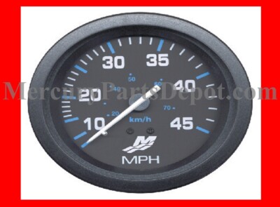 Mercury 45 MPH Speedometer Analog Gauge Black - Part # 79 - 895285A01 ...