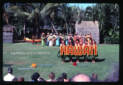 1980s Slide Hula Show Women Grass Skirts Holding Hawaii Sign Hawaii ...