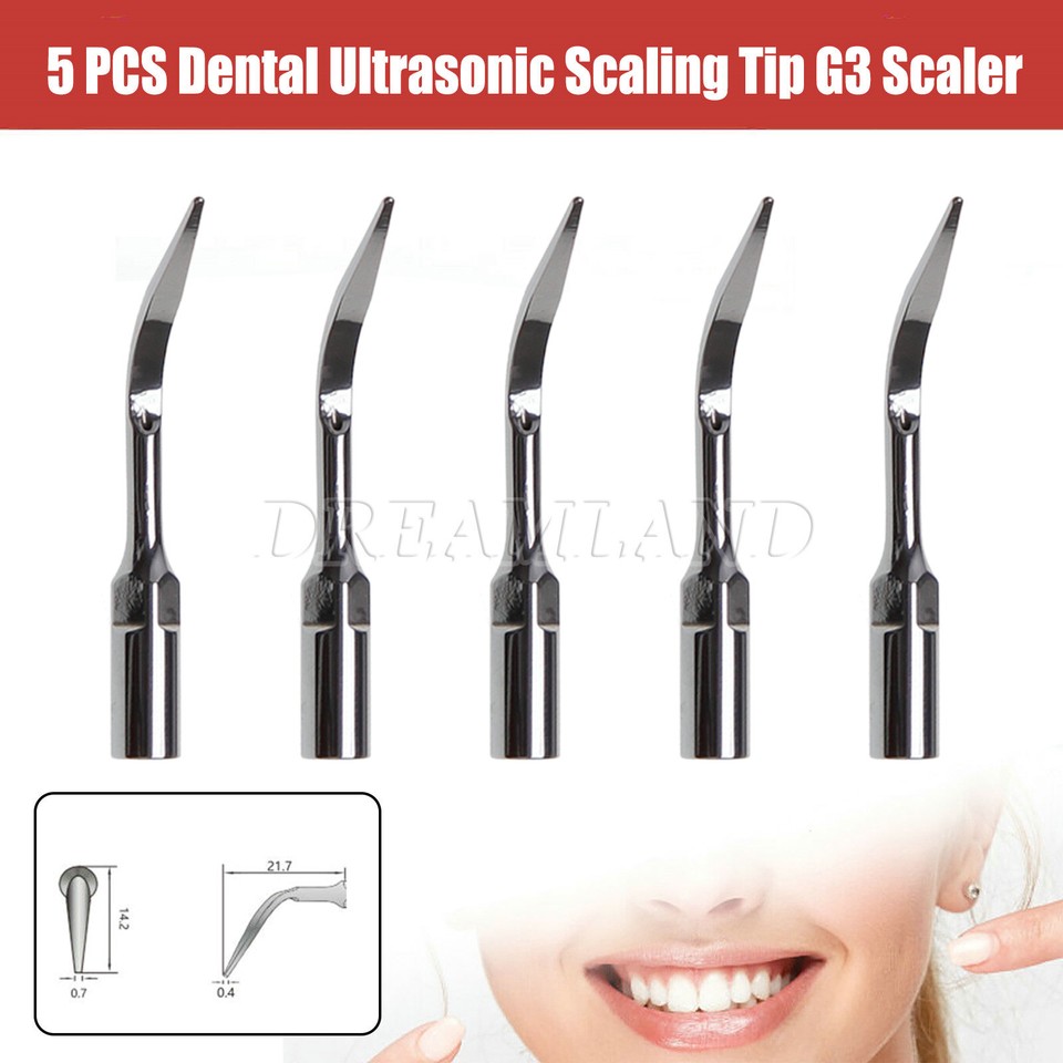 5Pcs Dentale Ultrasonic Scaler Punte/Manipolo/Wrench Fit EMS/SATELEC ...