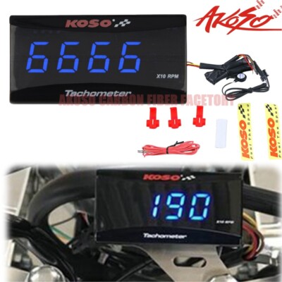 KOSO RPM Digital Inductive Tachometer Motorcycle Digital Hour Tach ...