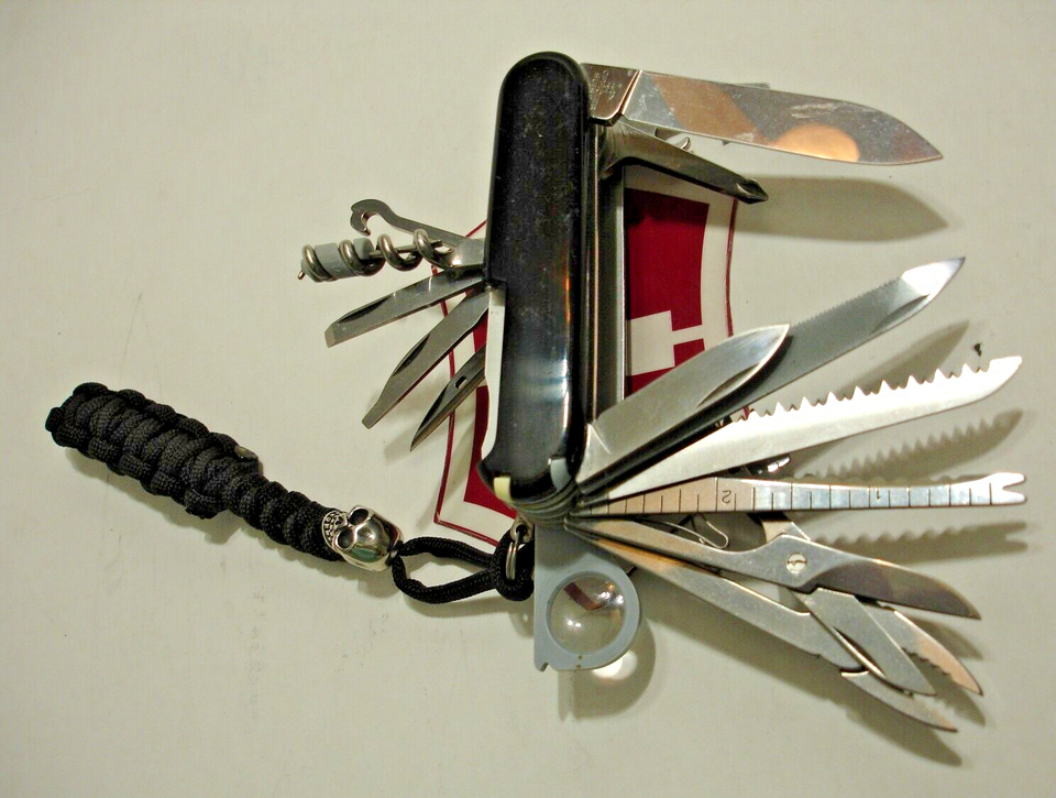 Supertimer Victorinox Black Swiss Army Survival SOS Kit-Watch Swiss ...