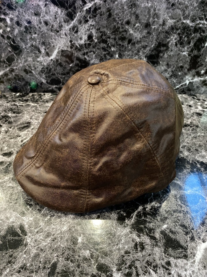 Boston Scally Company SCRAPYARD Brown Faux Leather Cap Size XL (SOLD ...