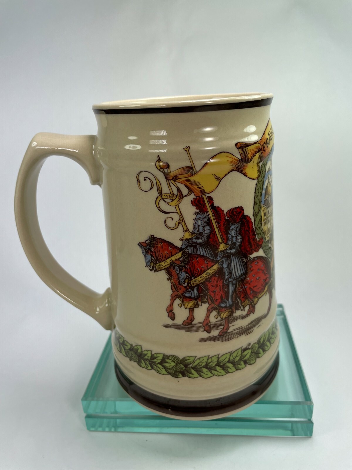 Vintage Praha Prag Prague Beer Stein Mug Castle And Knights Horse ...