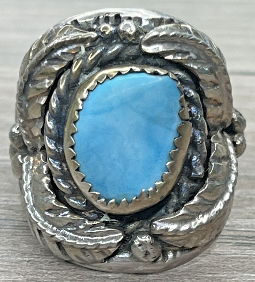 Men's Huge Native Navajo Garrison Boyd Signed G Sterling 925 Turquoise ...