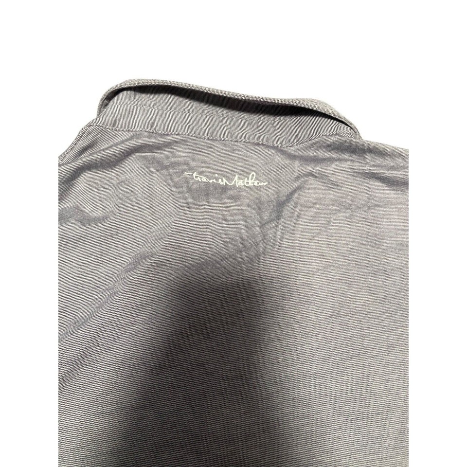 Travis Mathew Polo Shirt Men Large Gray Performance Golf Short Sleeve ...