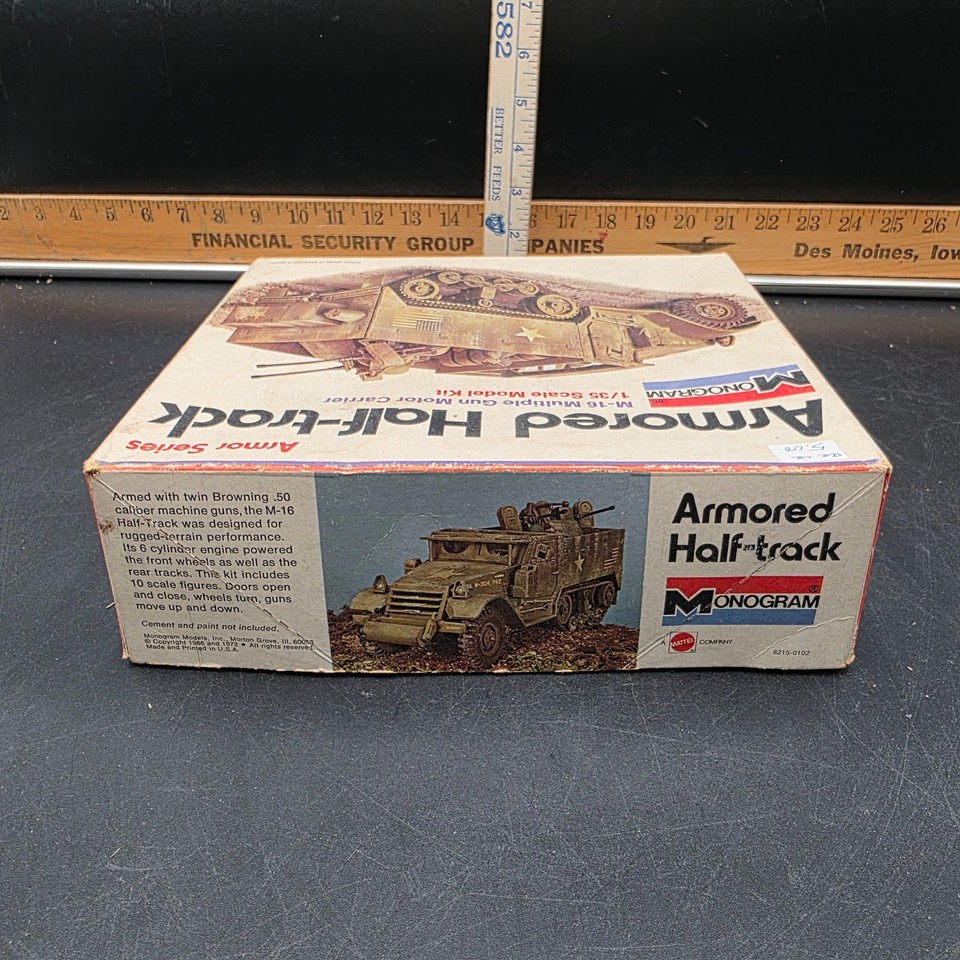 Vintage Monogram 1/35 Scale Armored Half-track Model Kit: Armor Series ...
