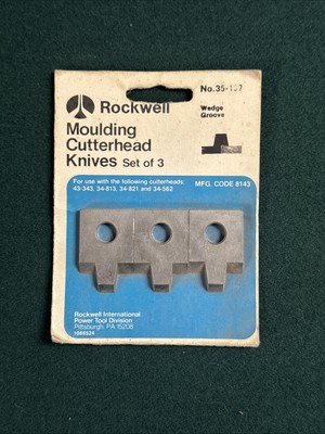 3 Delta/Rockwell Moulding Cutter Knives No.35-187 Wedge Grooves | eBay