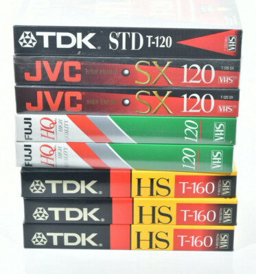 Lot of 8 Sealed VHS Tapes-TDK HS T-160-TDK STD T-120-Fuji HQ 120 | eBay