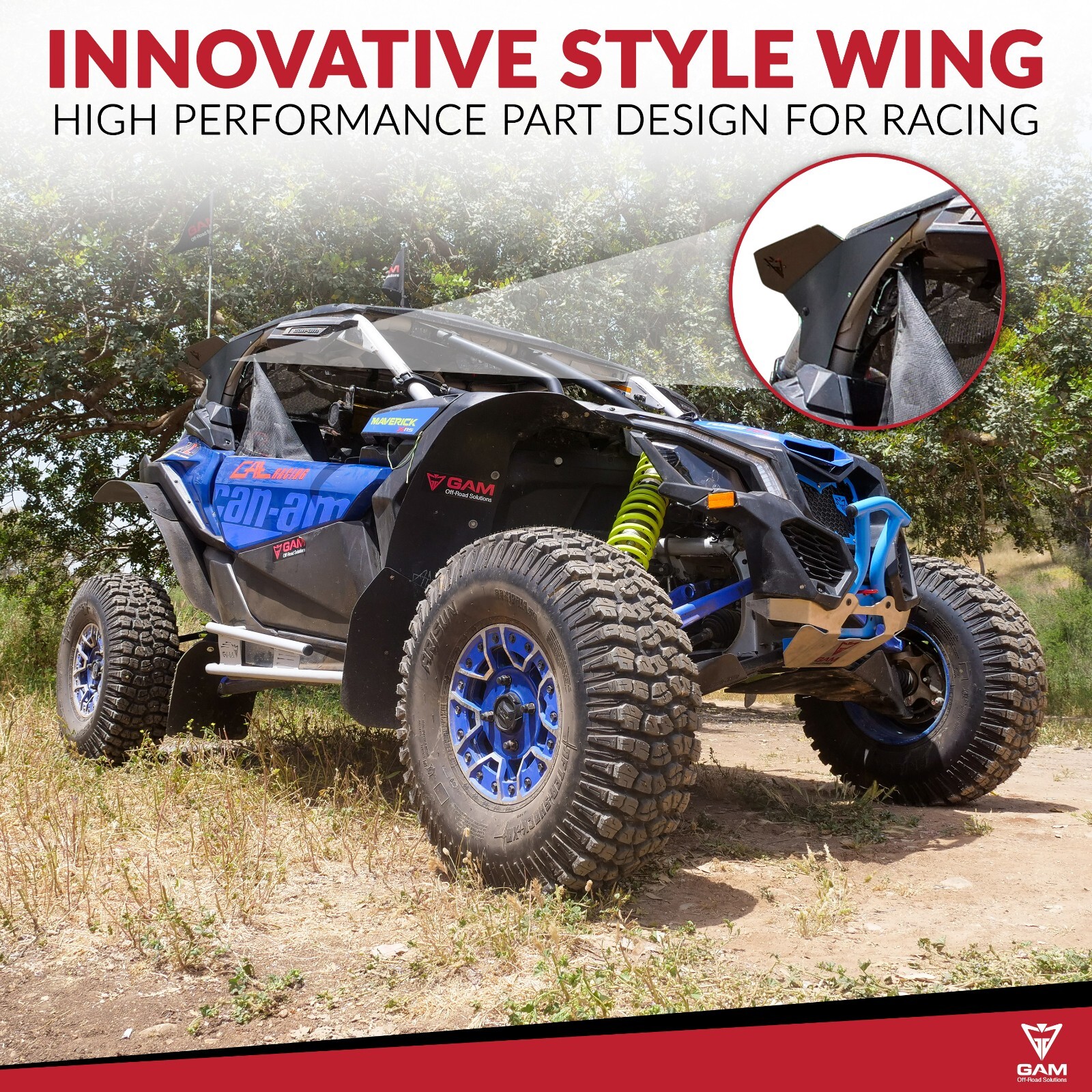 GAM Can am Maverick X3 2017-23 Side Racing Number Plates Holder Pair ...