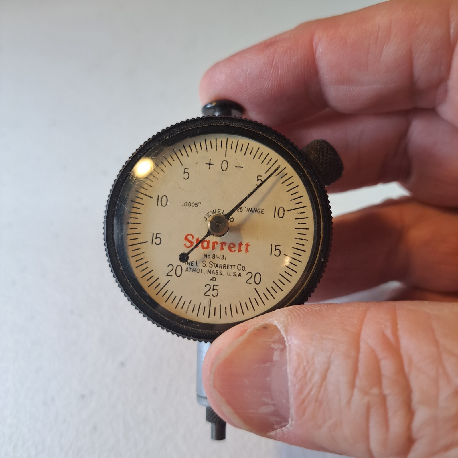 Starrett Dial Indicator 81-131J .0005" Grad .125” Range with Top Push ...