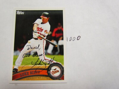 2011 Topps Luke Scott Autographed Signed Baseball Card | eBay