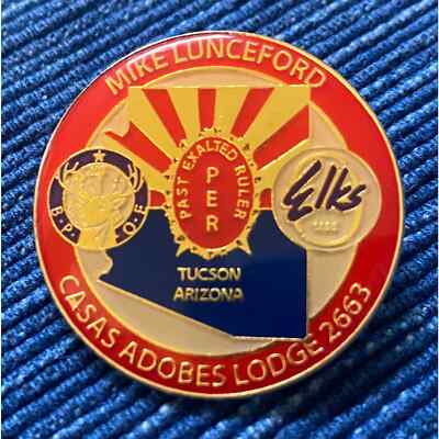 Tucson Arizona Elks Lodge Past Exalted Ruler Mike Lunceford BPOE Lapel ...