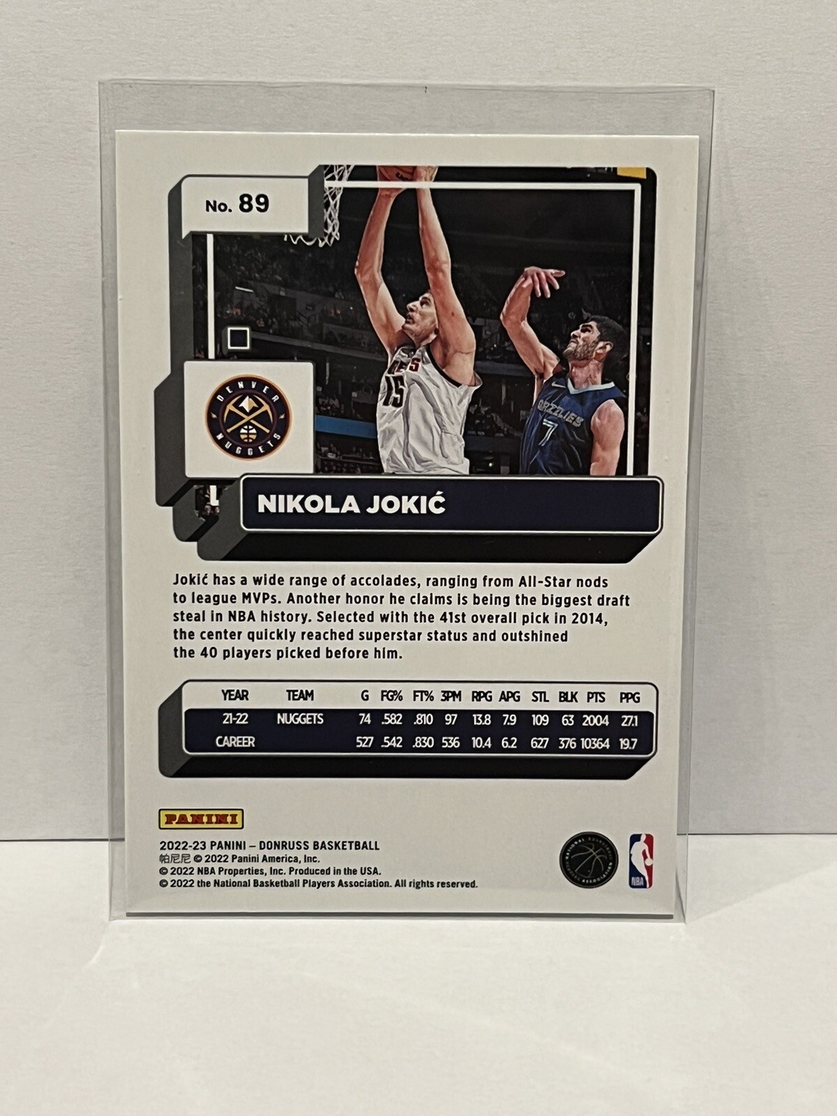 2022-23 Panini Donruss Nikola Jokic GREEN LASER HOLO Denver Nuggets ...